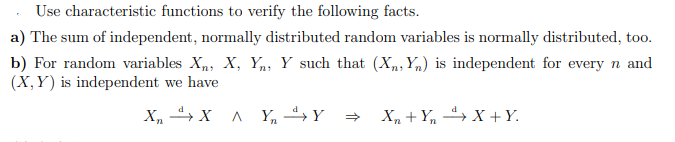 Solved Use characteristic functions to verify the following | Chegg.com