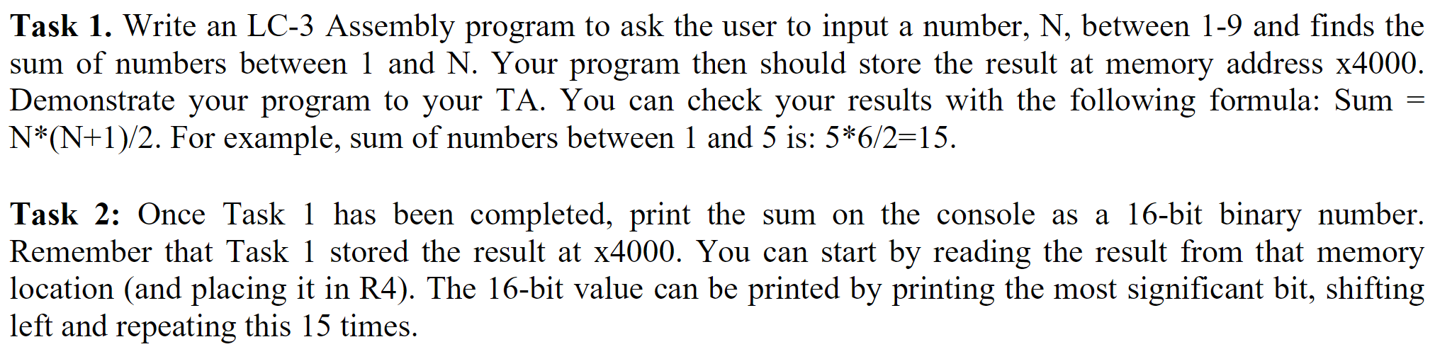 Solved Task 1 Write An Lc 3 Assembly Program To Ask The 