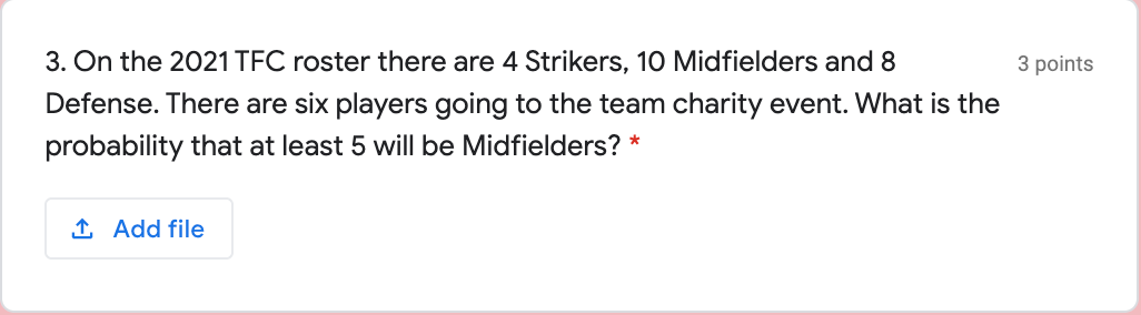 Solved 3 points 3. On the 2021 TFC roster there are 4 | Chegg.com