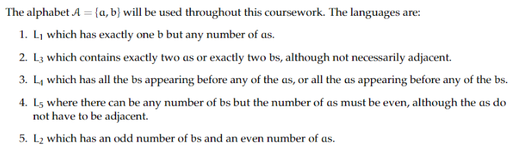 Solved The alphabet A={a,b} ﻿will be used throughout this | Chegg.com