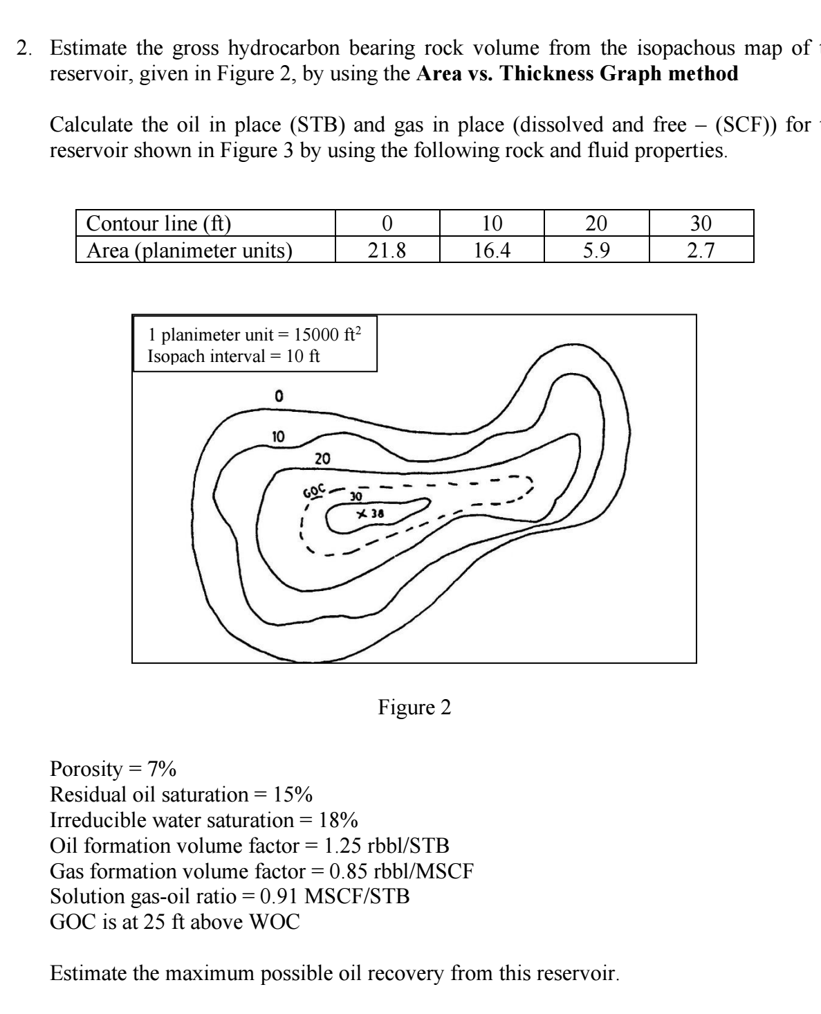 [Solved]: Estimate the gross hydrocarbon bearing rock volume