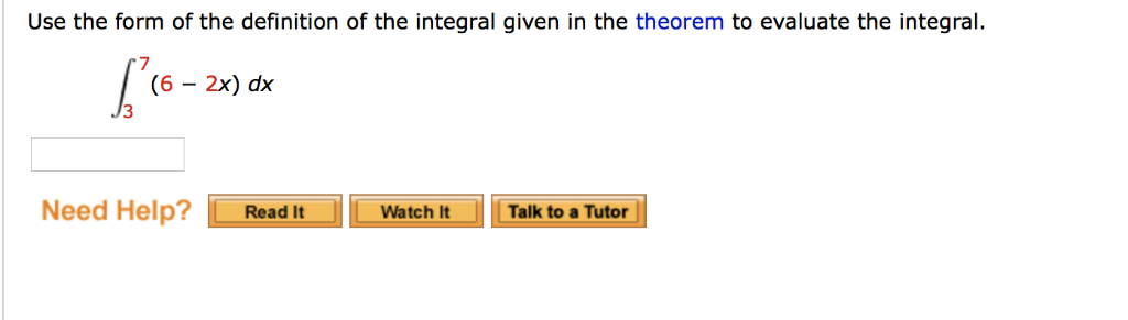 Solved Use the form of the definition of the integral given | Chegg.com