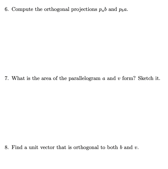 Solved Consider the vectors | Chegg.com