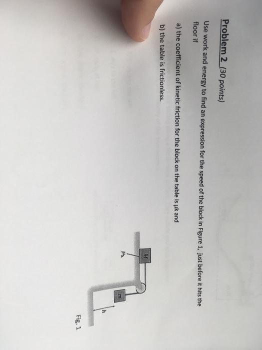 Solved Problem 2 (30 points) Use work and energy to find an | Chegg.com