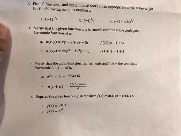Solved 3. Find all the roots and sketch these roots on an | Chegg.com