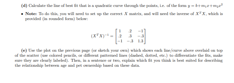 (4) The following scatter plot and table represent a | Chegg.com