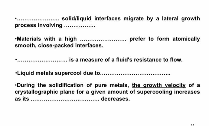 solid/liquid interfaces migrate | Chegg.com