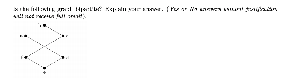 Solved Is the following graph bipartite? Explain your | Chegg.com