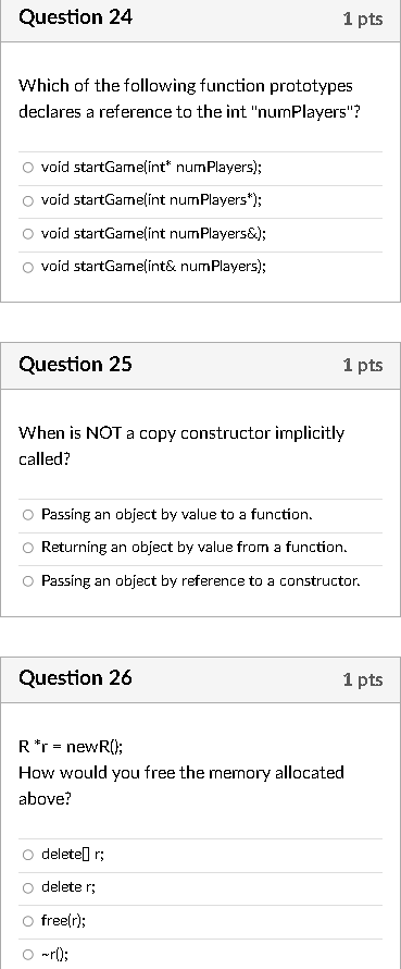 Solved Which of the following function prototypes declares a | Chegg.com