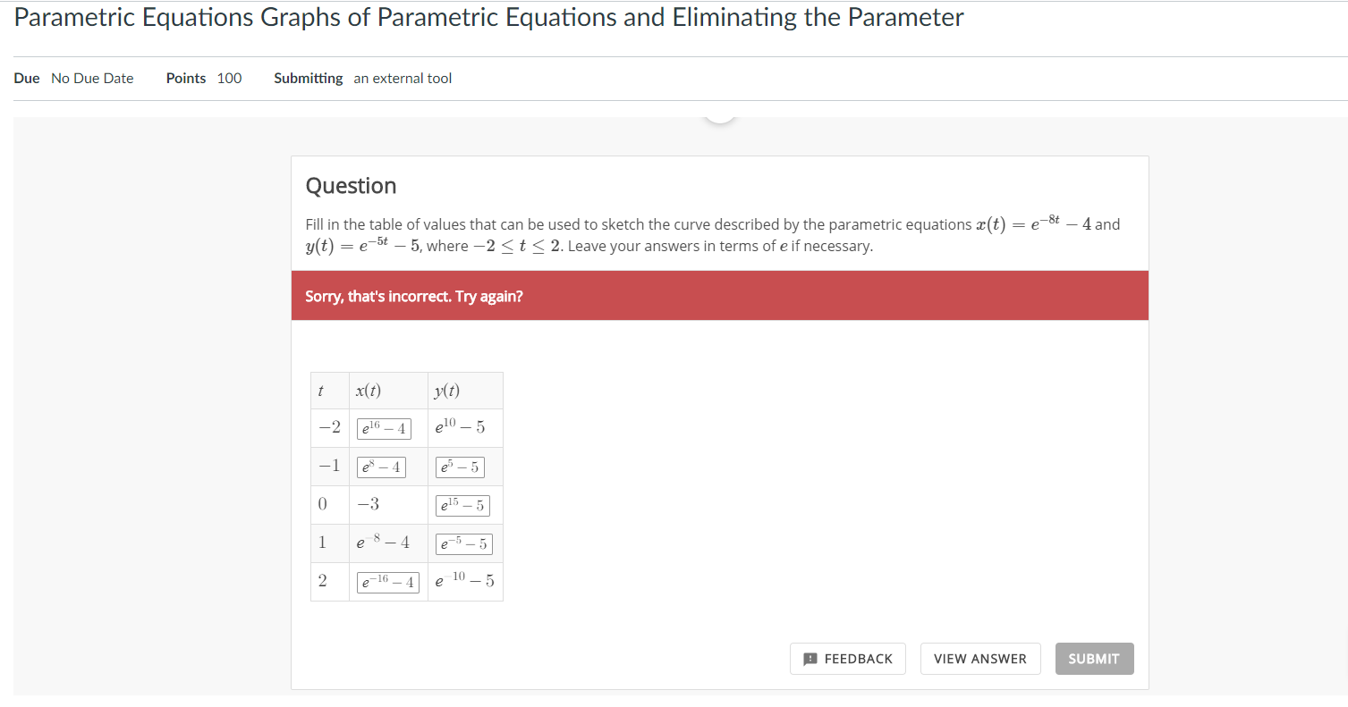Solved Parametric Equations Graphs of Parametric Equations | Chegg.com