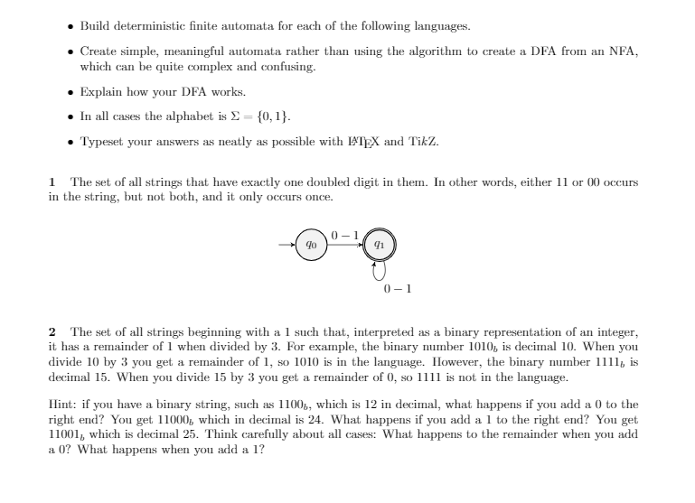 Solved Build Deterministic Finite Automata For Each Of The