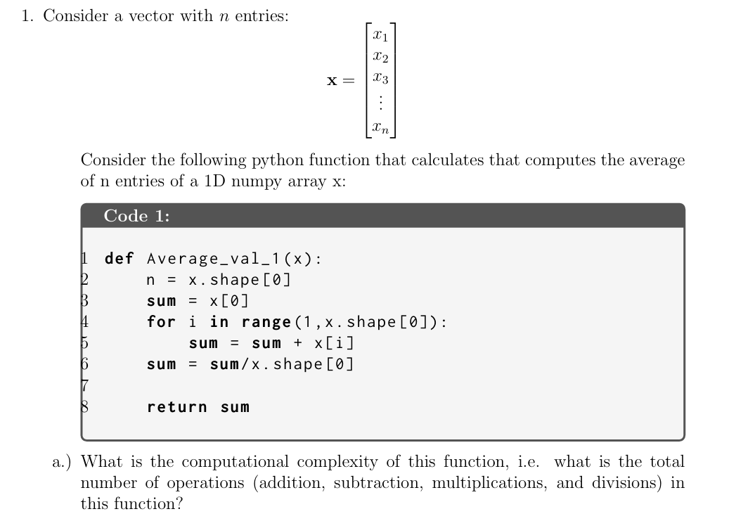 Solved Consider a vector with n | Chegg.com