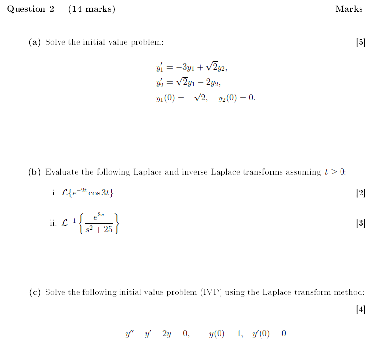 Solved (c) ﻿Solve the following initial value problem (IVP) | Chegg.com