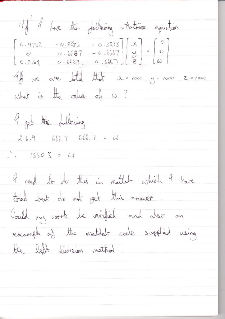 Solved Please check my working for the following system of | Chegg.com