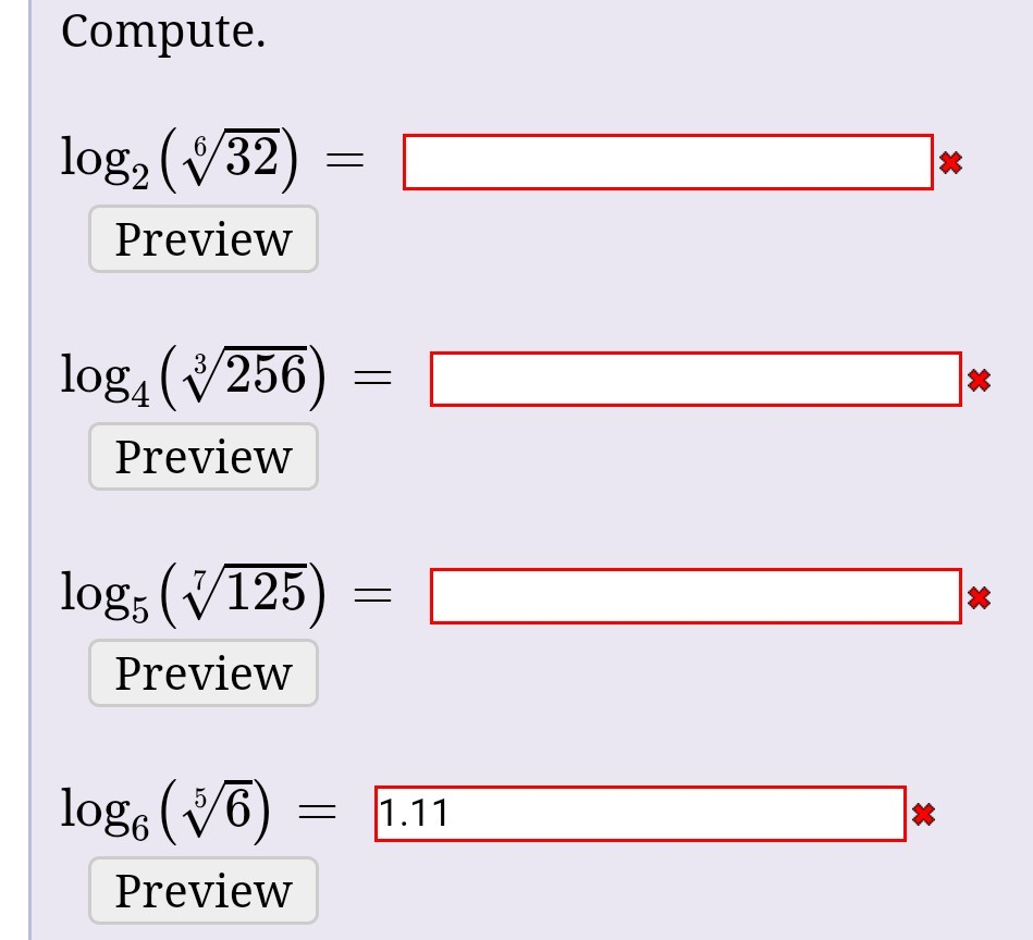 Solved Compute log2 (v32) Previeww log (v256) 丼 1Og4 | Chegg.com