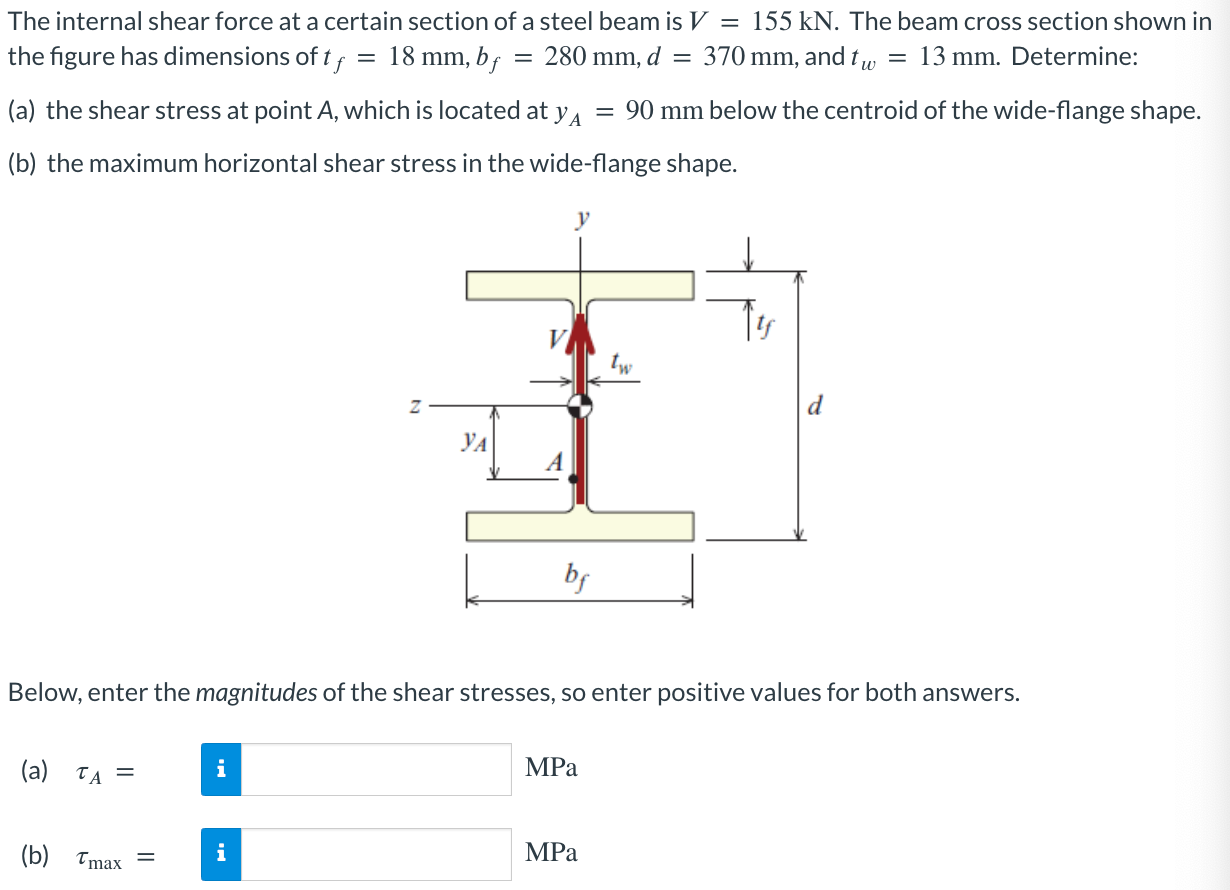 Solved The internal shear force at a certain section of a | Chegg.com