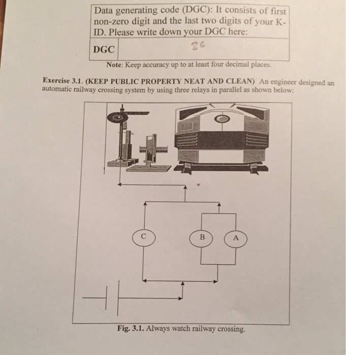 Data generating code (DGC): It consists of first | Chegg.com