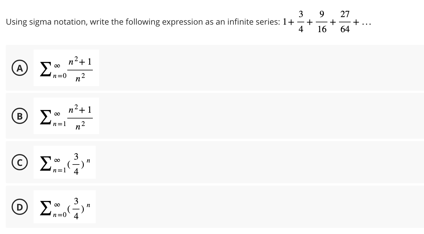 Solved Using sigma notation, write the following expression | Chegg.com