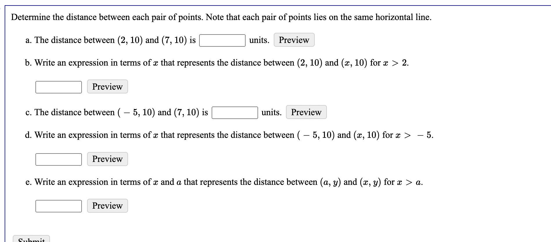 Solved Determine the distance between each pair of points. | Chegg.com