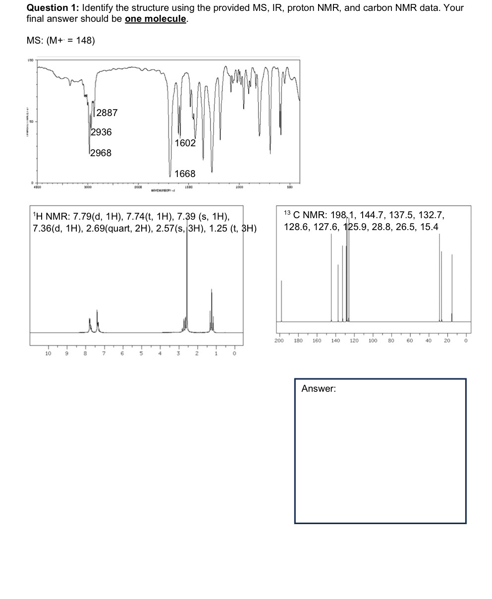 Solved Question 1: Identify the structure using the provided | Chegg.com