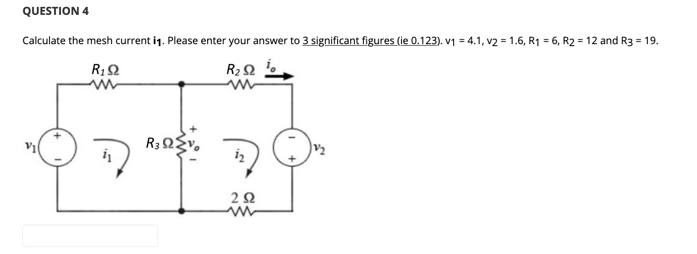Solved QUESTION 4 Calculate the mesh current i1. Please | Chegg.com