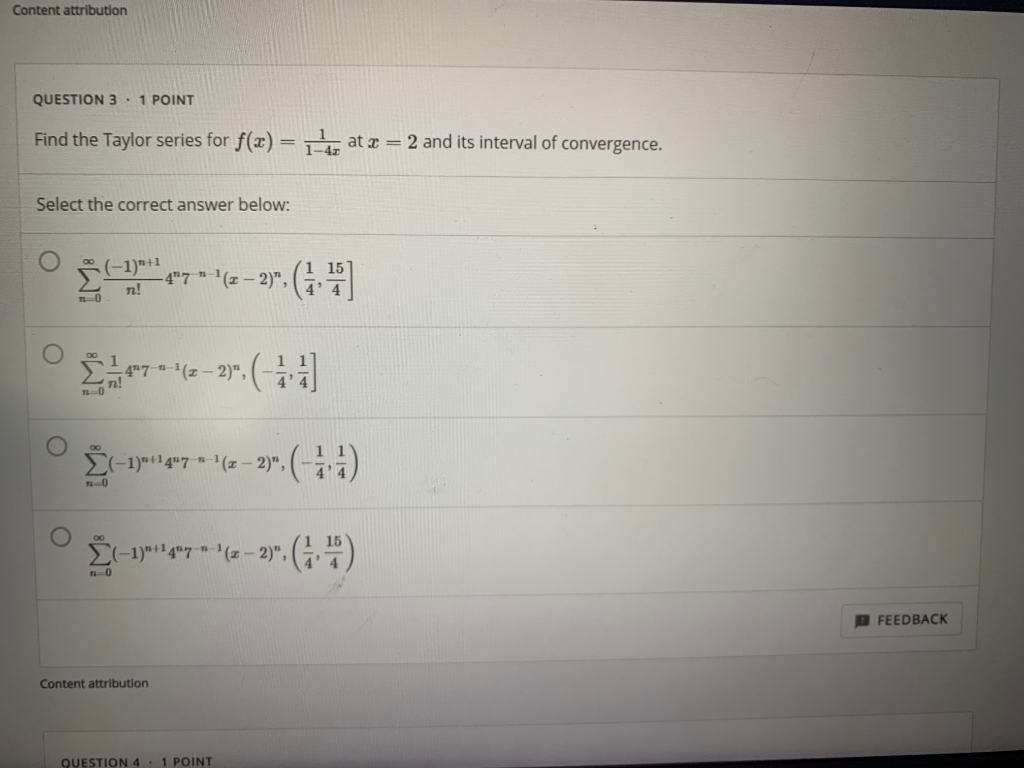 Solved Content attribution QUESTION 3.1 POINT Find the | Chegg.com