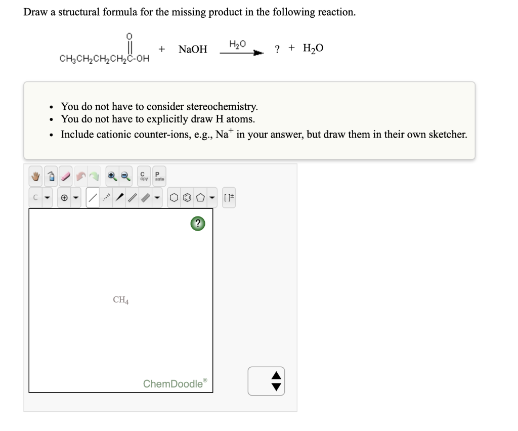 Solved Draw a structural formula for the missing product in | Chegg.com