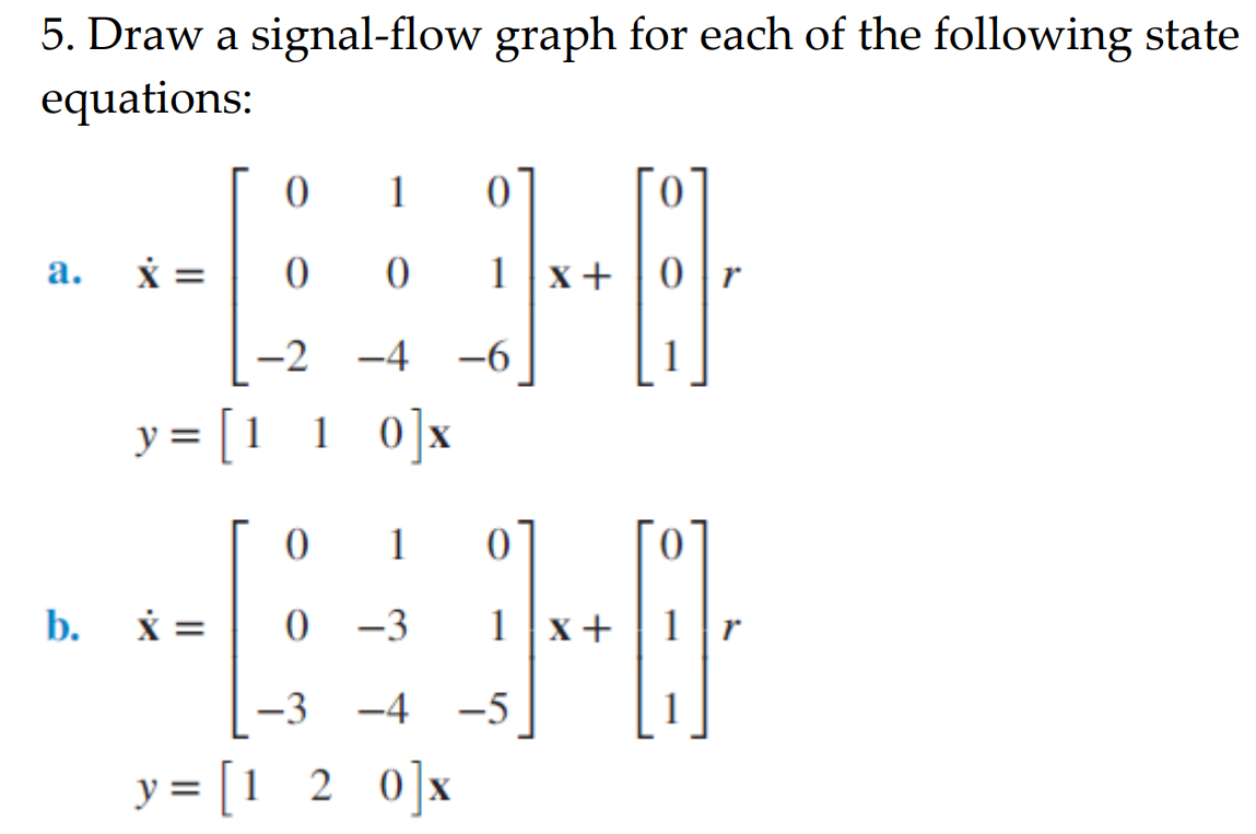 Solved 5. Draw a signal-flow graph for each of the following | Chegg.com