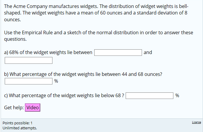 Solved The Acme Company manufactures widgets. The | Chegg.com