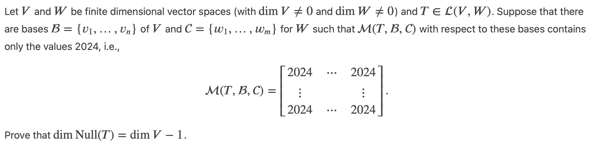 Solved Let V ﻿and W ﻿be Finite Dimensional Vector Spaces