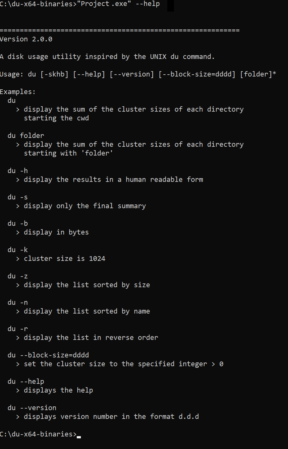 C++17 please help output --help command in cmd, I | Chegg.com
