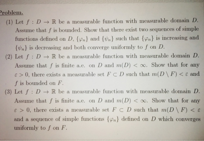 Solved Problem 1 Let F D → R Be A Measurable Function