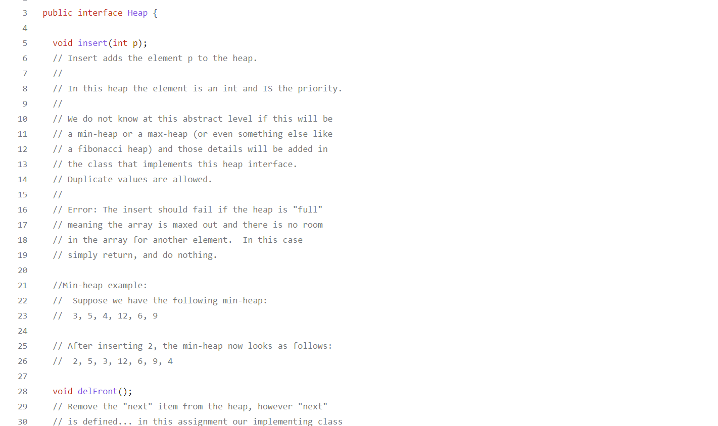 Solved help with MinHeap.java, using the instructions in | Chegg.com