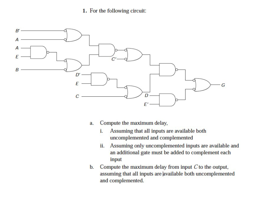 Solved 1. For the following circuit: a. Compute the maximum | Chegg.com