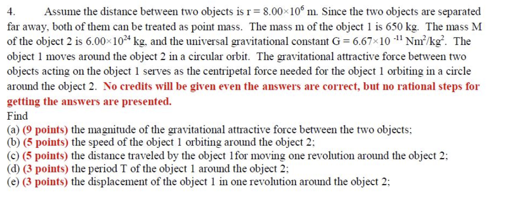 Solved 4. Assume the distance between two objects is r= | Chegg.com