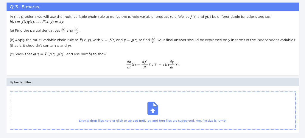 Solved In this problem, we will use the multi-variable chain | Chegg.com