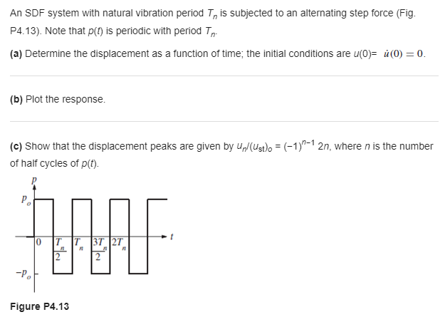 Solved An SDF system with natural vibration period T, is | Chegg.com