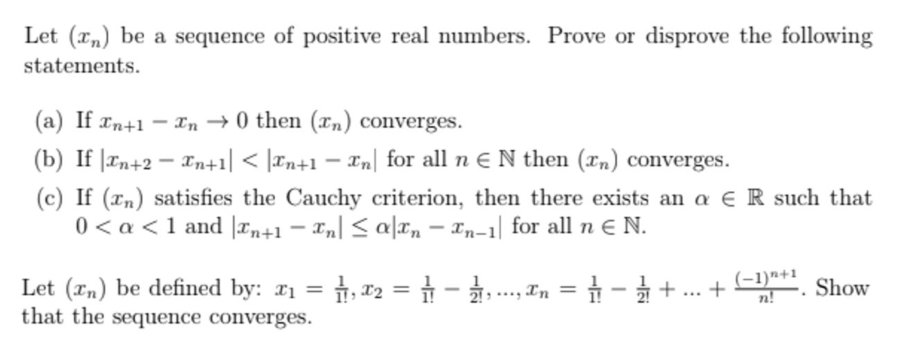 Solved Let (xn) ﻿be a sequence of positive real numbers. | Chegg.com