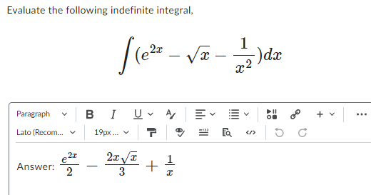 Solved Evaluate the following indefinite integral, | Chegg.com
