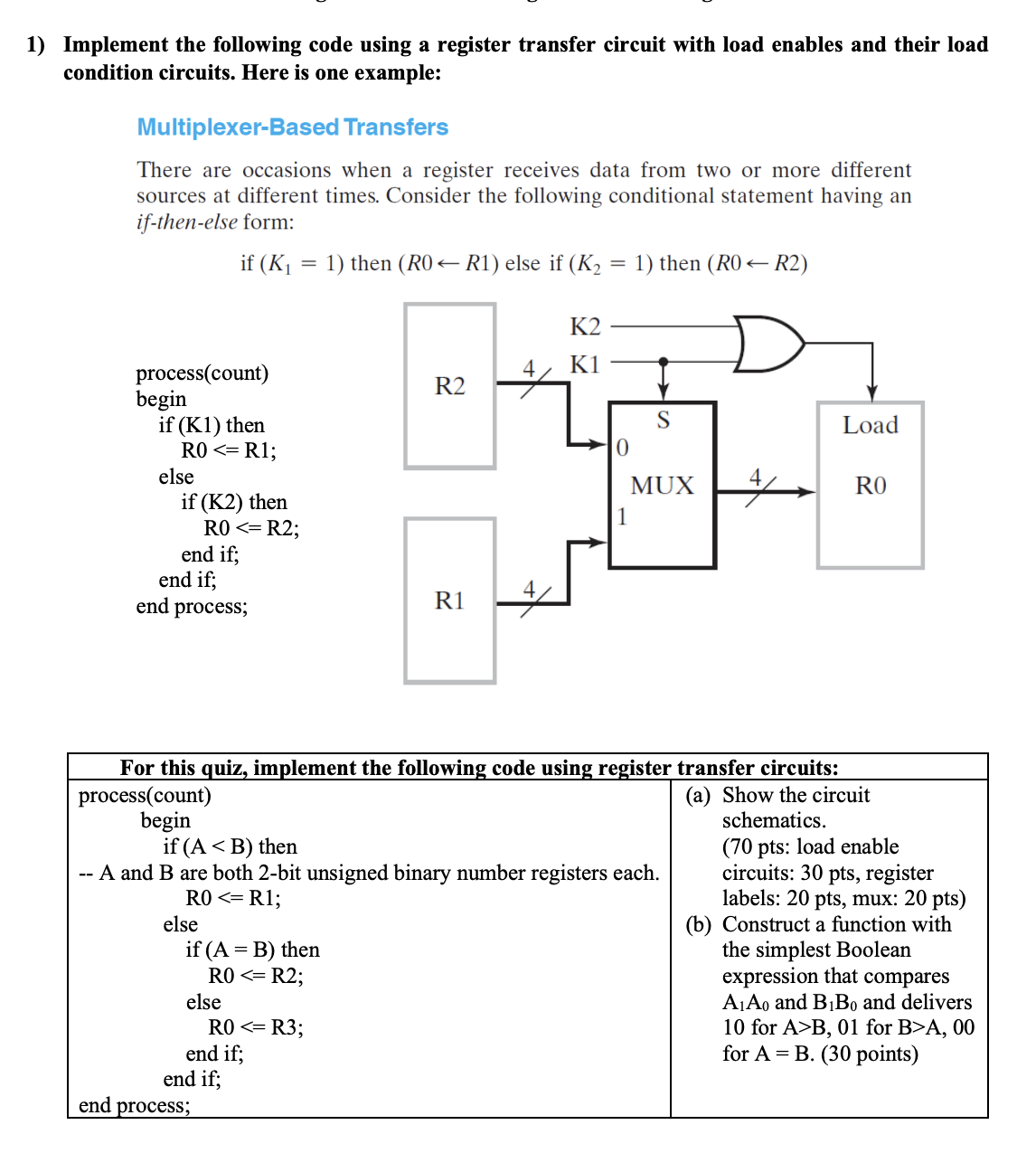 Solved Implement the following code using a register | Chegg.com