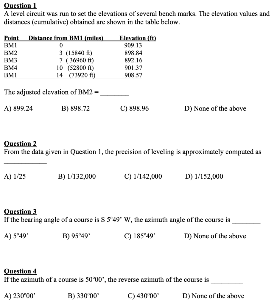 Solved Question 1 A level circuit was run to set the | Chegg.com
