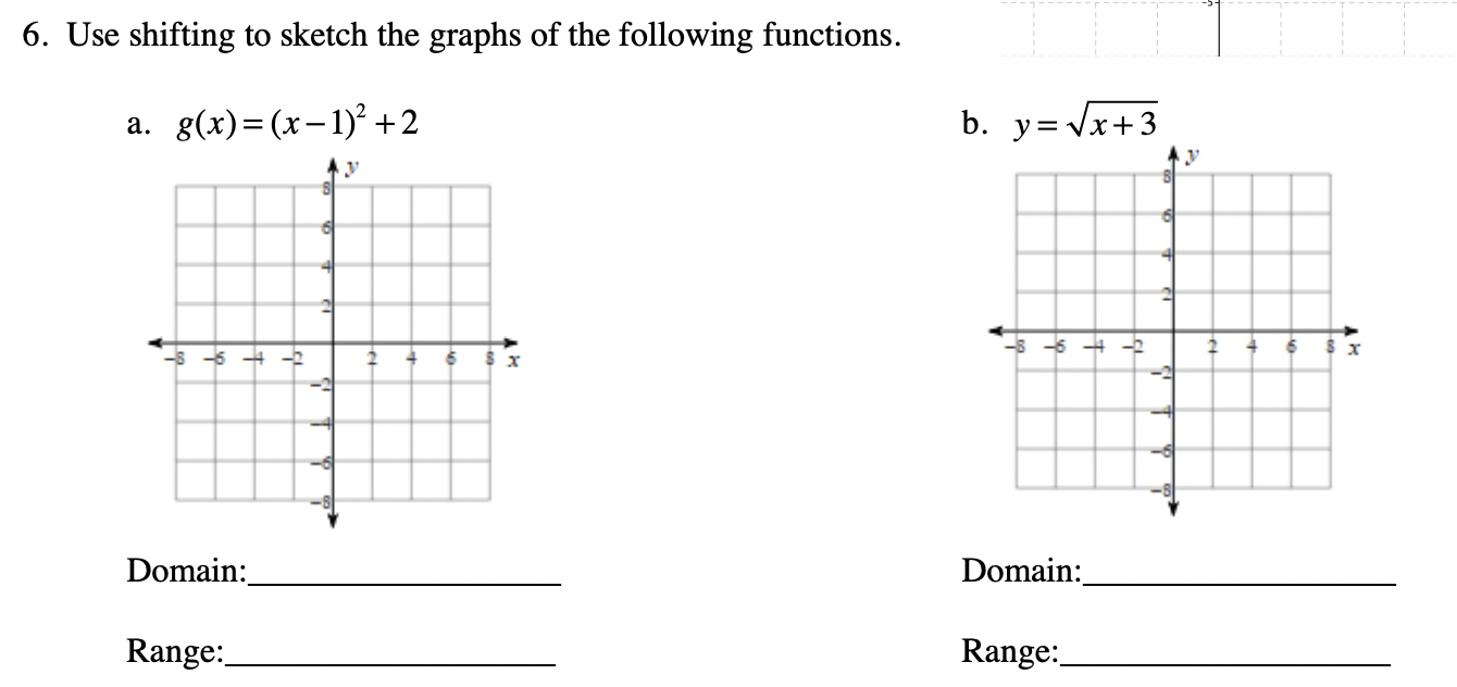Solved 6. Use shifting to sketch the graphs of the following | Chegg.com