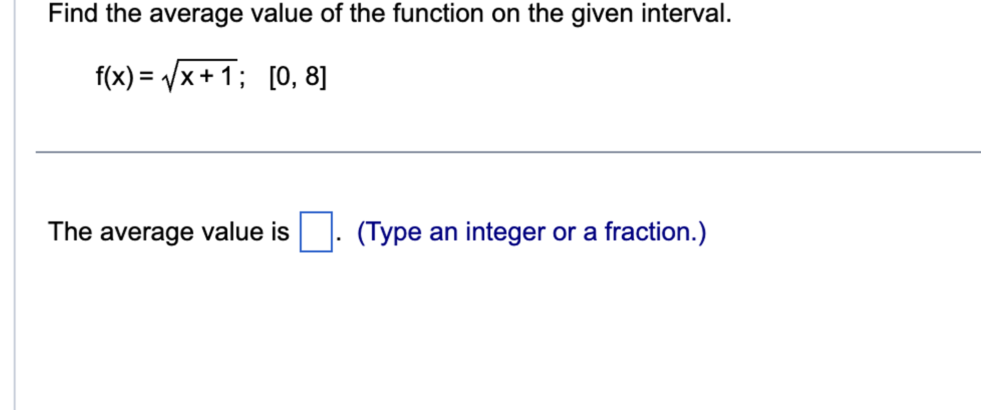 Solved Find the average value of the function on the given | Chegg.com