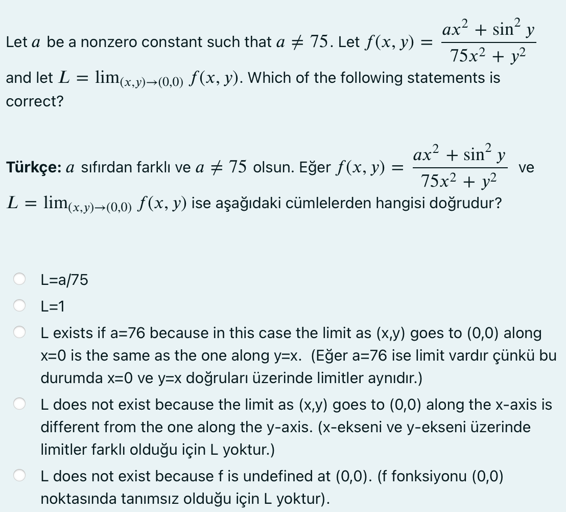 Solved Let a be a nonzero constant such that a =75. Let | Chegg.com