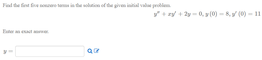Solved Find the first five nonzero terms in the solution of | Chegg.com