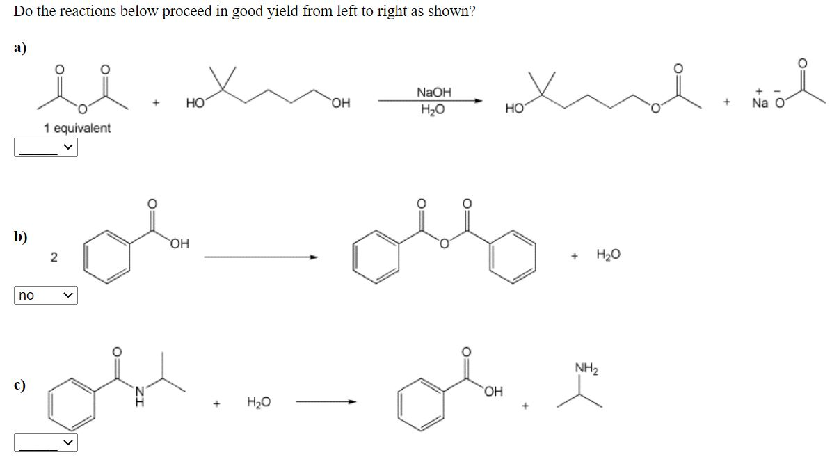 Solved Acyl Transfer Direction Yes or no. Do the reactions | Chegg.com