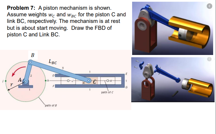 Solved Problem 7: A piston mechanism is shown. Assume | Chegg.com