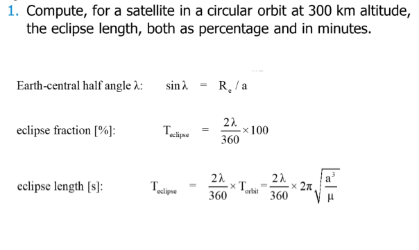 Solved 1. Compute, for a satellite in a circular orbit at | Chegg.com