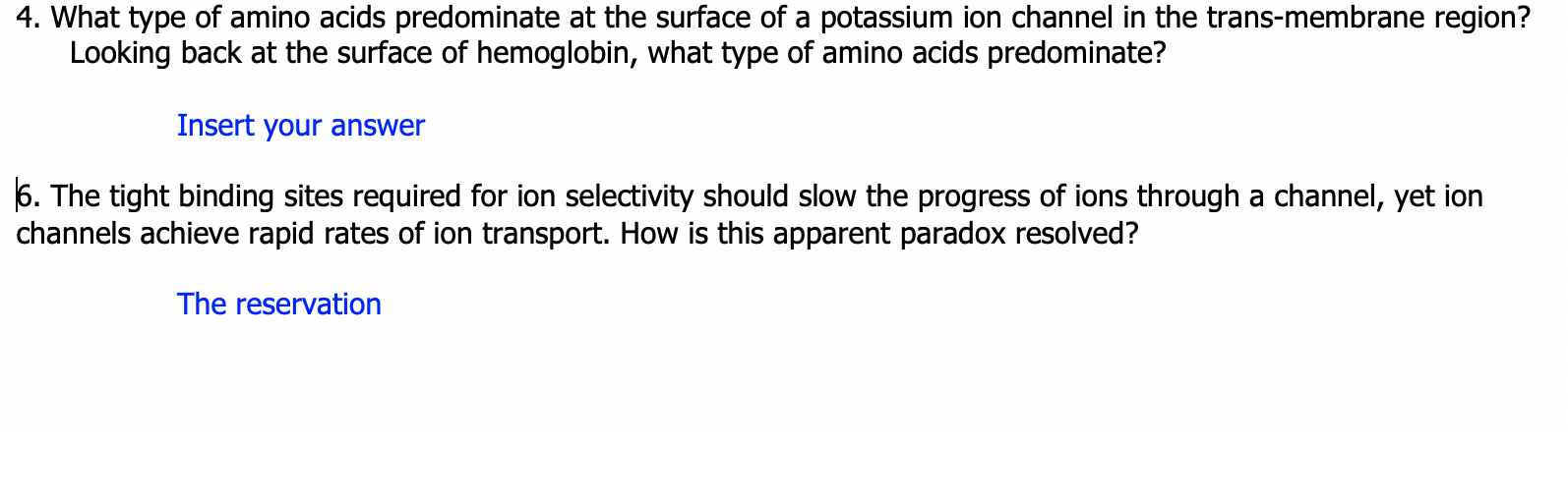 Solved 4. What type of amino acids predominate at the | Chegg.com