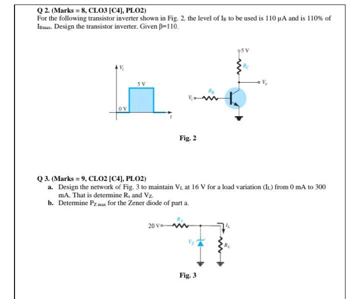 Solved Q 2. (Marks = 8, CLO3 [C4], PLO2) For the following | Chegg.com
